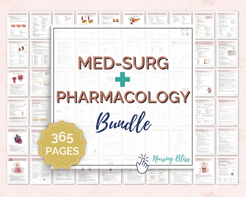 Pharmacology Nursing and Med Surg Bundle Study Guide | Ecgs Ekgs ...