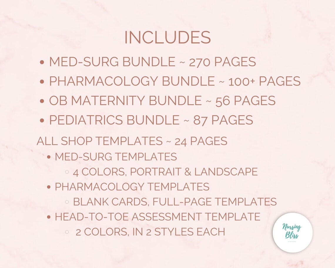 WHOLE SHOP Bundle Nursing Notes Study Guides Med Surg - Etsy