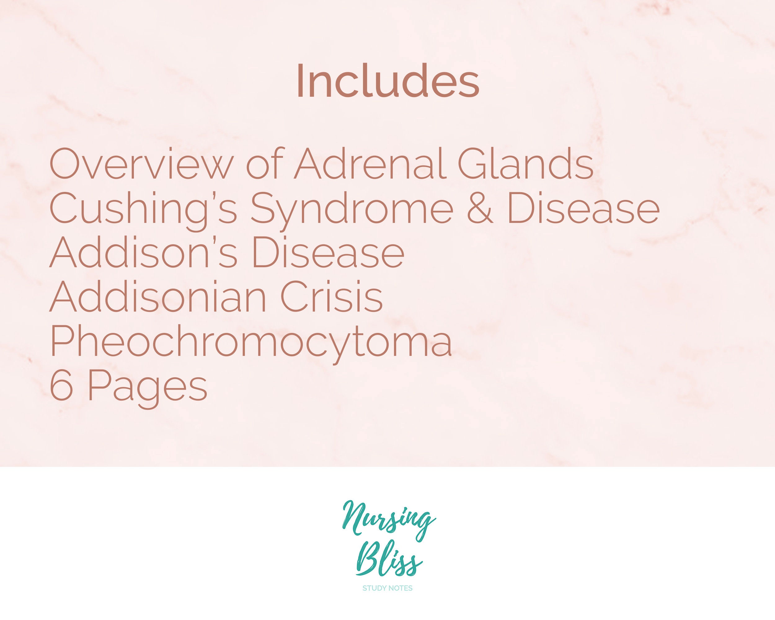 Adrenal Gland Disorders Nursing Notes Study Guide Cushing's Addison's ...