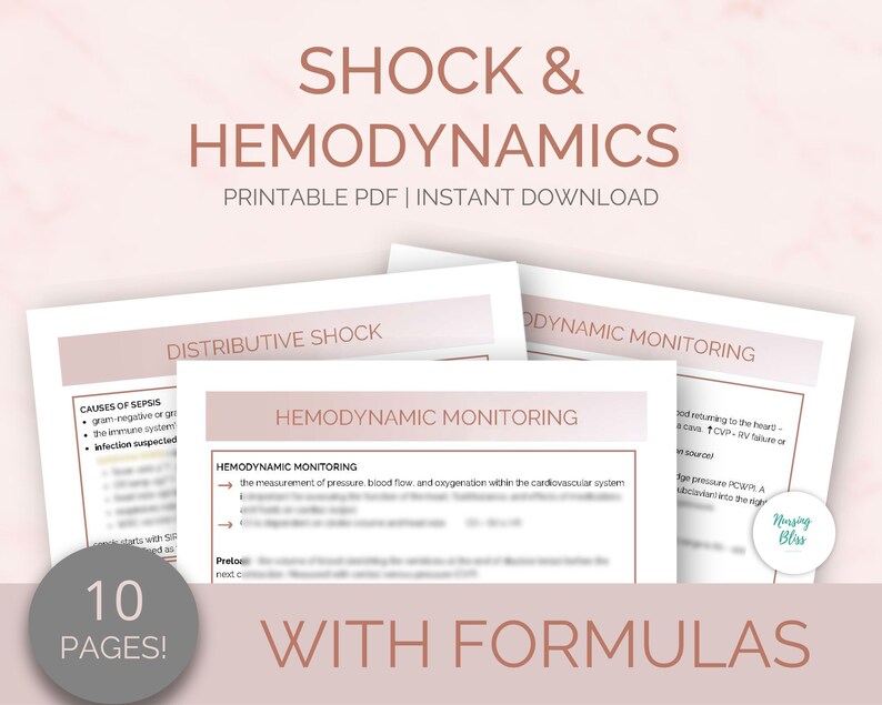 Shock Study Guide | Nursing Notes | Cardiogenic | Hypovolemic | Septic ...