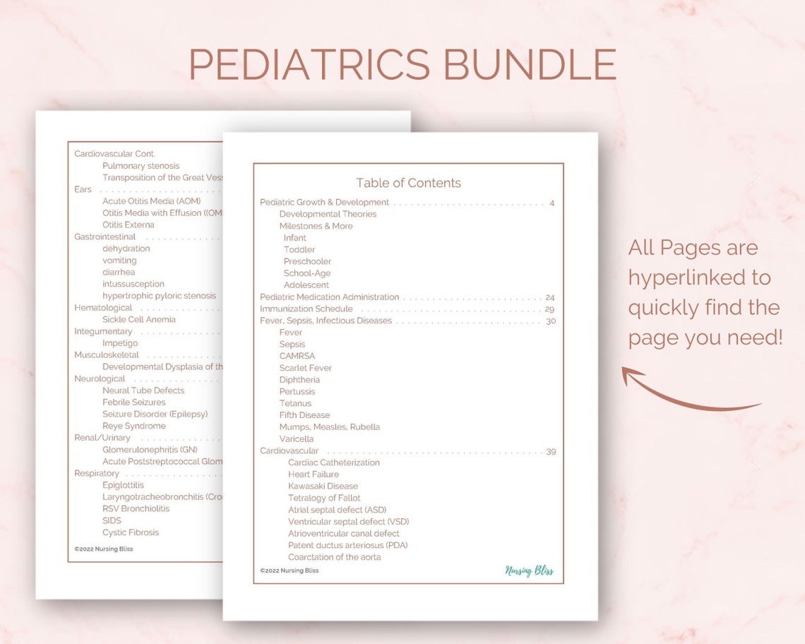 Pediatrics Study Guide Bundle Nursing Student Notes 87 - Etsy