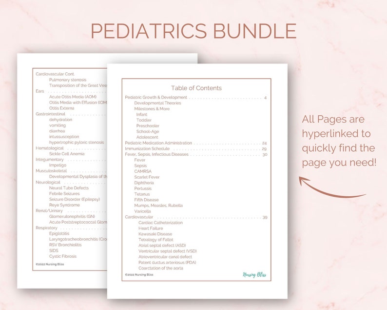 Pediatrics Study Guide Bundle Nursing Student Notes 87 - Etsy