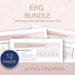 EKG ECG Bundle | Study Guide | Interpretation Step by Step | 5-lead and ...