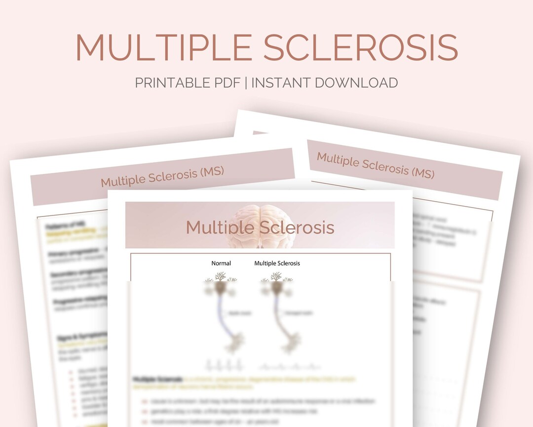 Multiple Sclerosis | MS | Nursing Study Notes | Student Study Guide | 3 ...