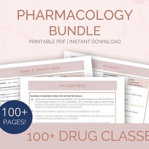 Pharmacology Bundle Nursing Study Guide 100 Classes - Etsy