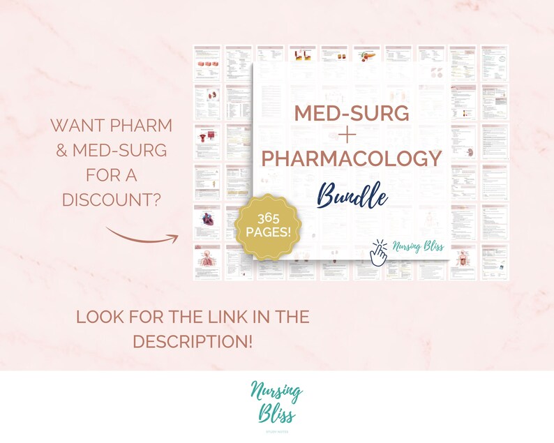 Med Surg Study Guide Bundle Nursing Notes Ekgs Shock - Etsy