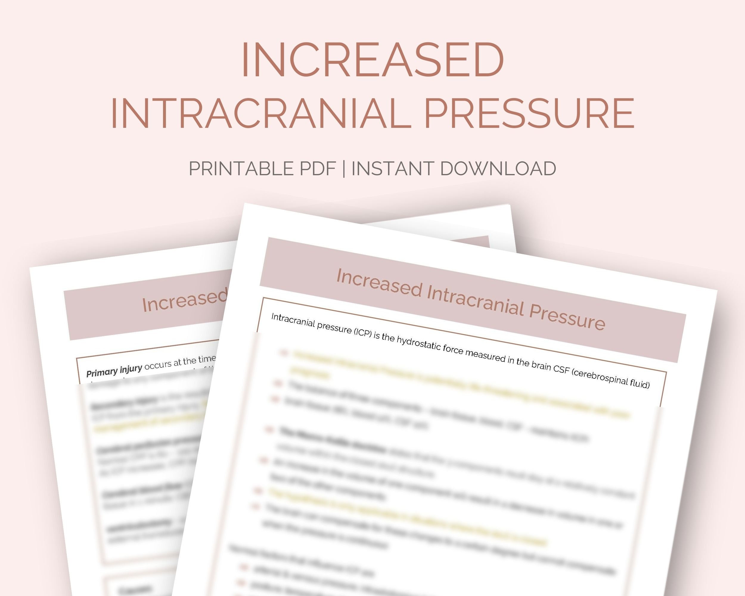 Increased Intracranial Pressure | ICP | Nursing Study Notes | Student ...