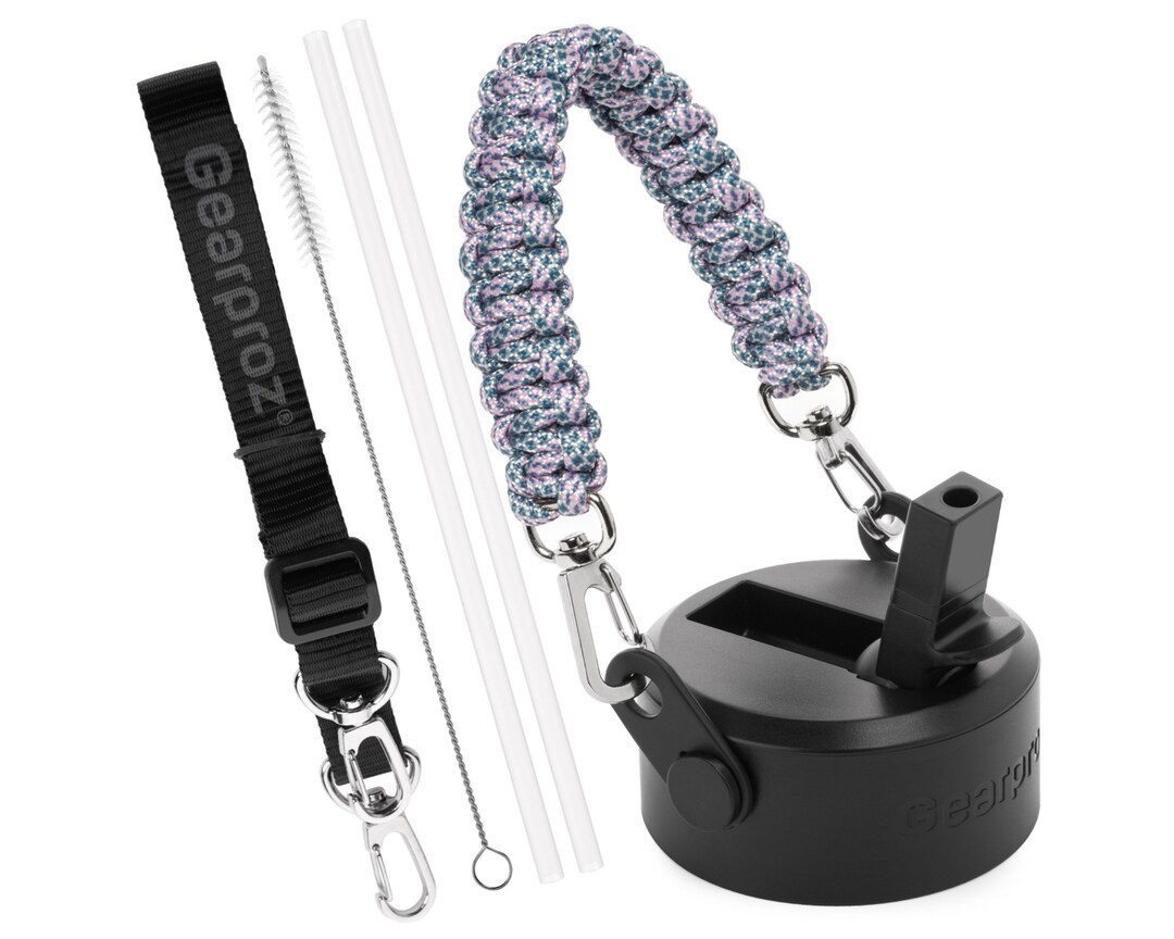 Hydroflask Straw Lid and Handle, Hydrocord 6-piece Kit: Paracord Strap ...