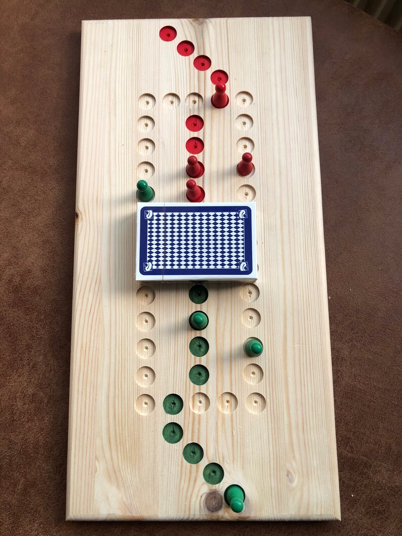 Handmade pine-wooden Keezen game 2 person version | Etsy