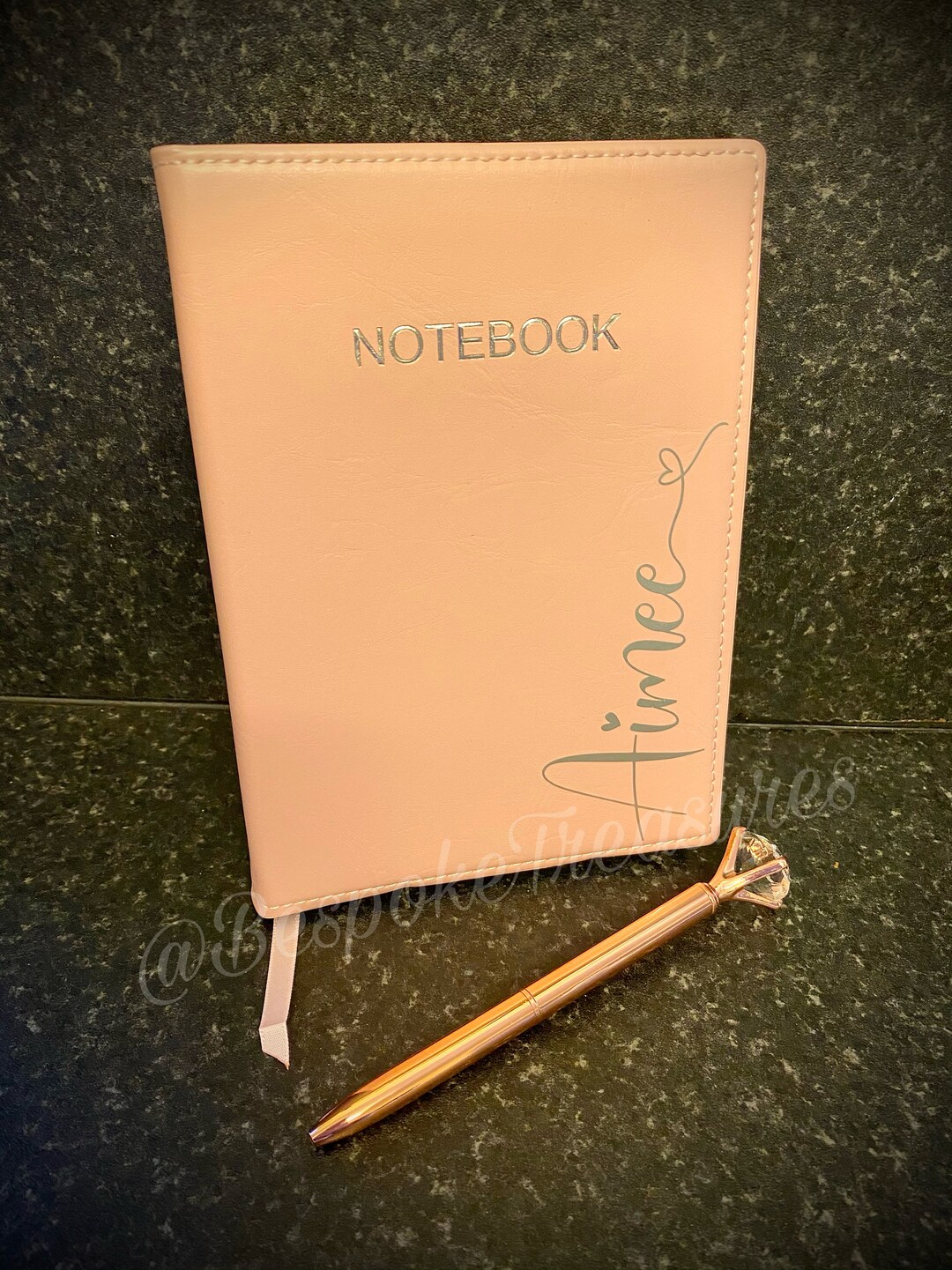 Personalised Faux Leather Notebook and Pen Set / Gift Set / Teacher ...