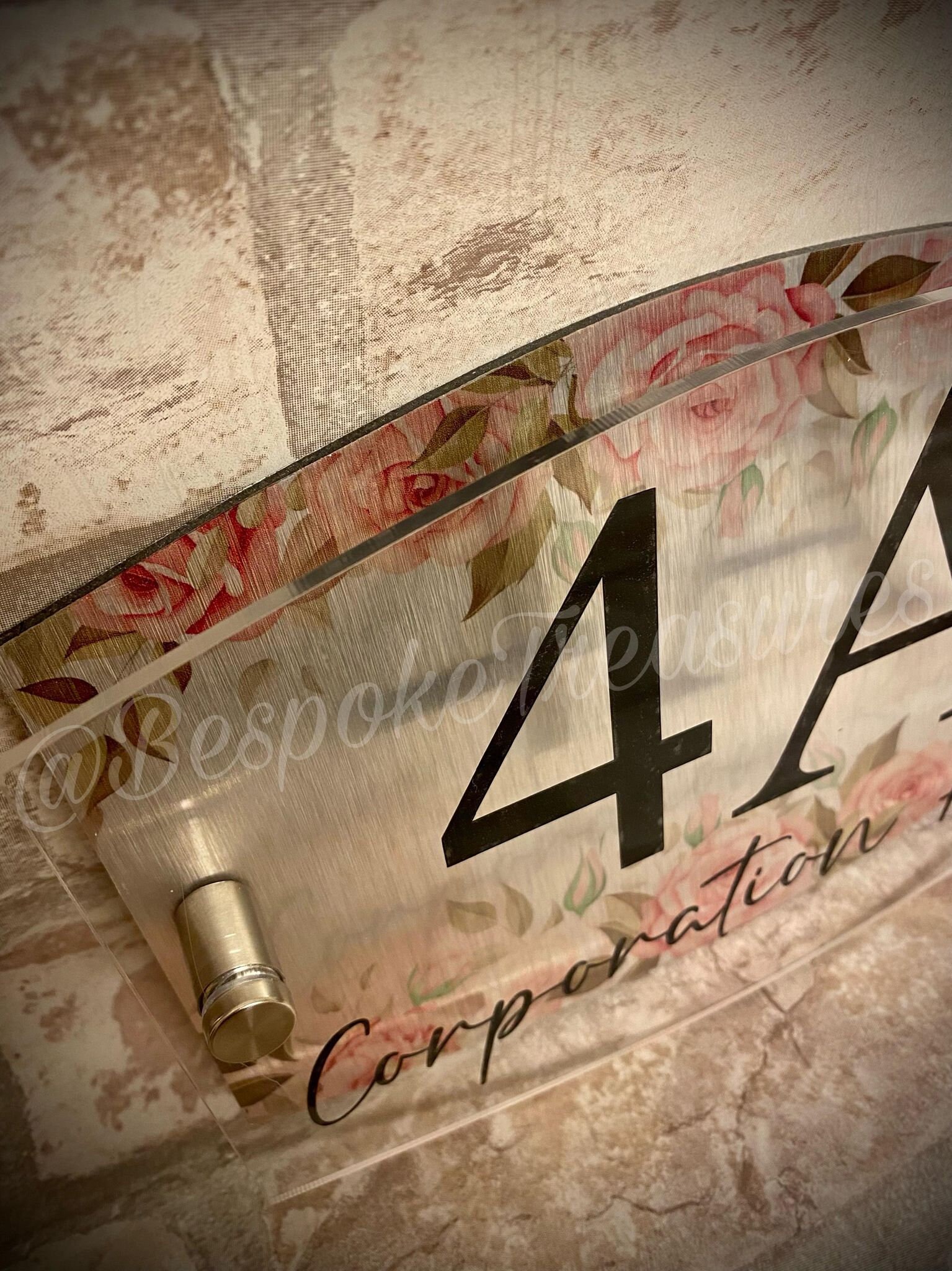 Personalised YELLOW Floral House Number Name Sign Plaque / | Etsy