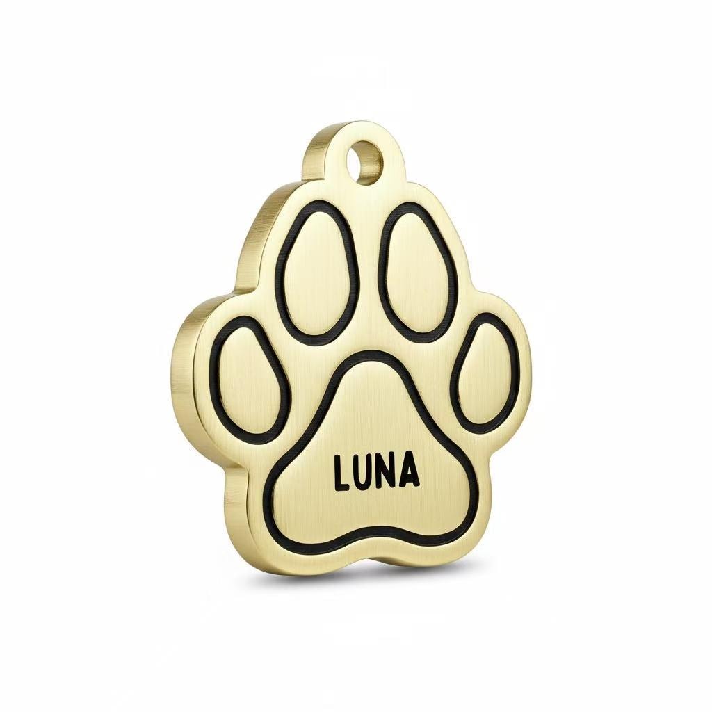 Personalized Paw Print Dog Tag, Custom Engraved Pet ID, Handmade - Etsy