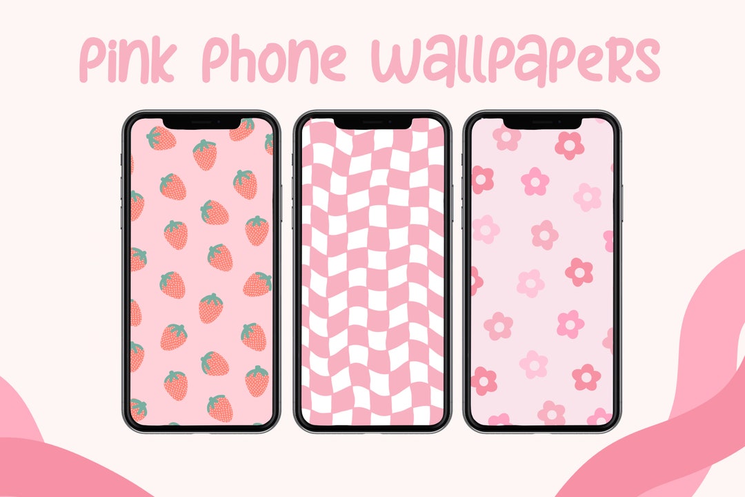 3 Cute Pink Phone Wallpapers Etsy