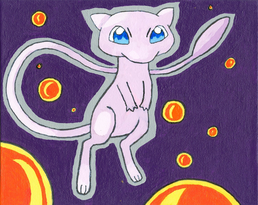 Cosmic Mew Acrylic Painting - Etsy