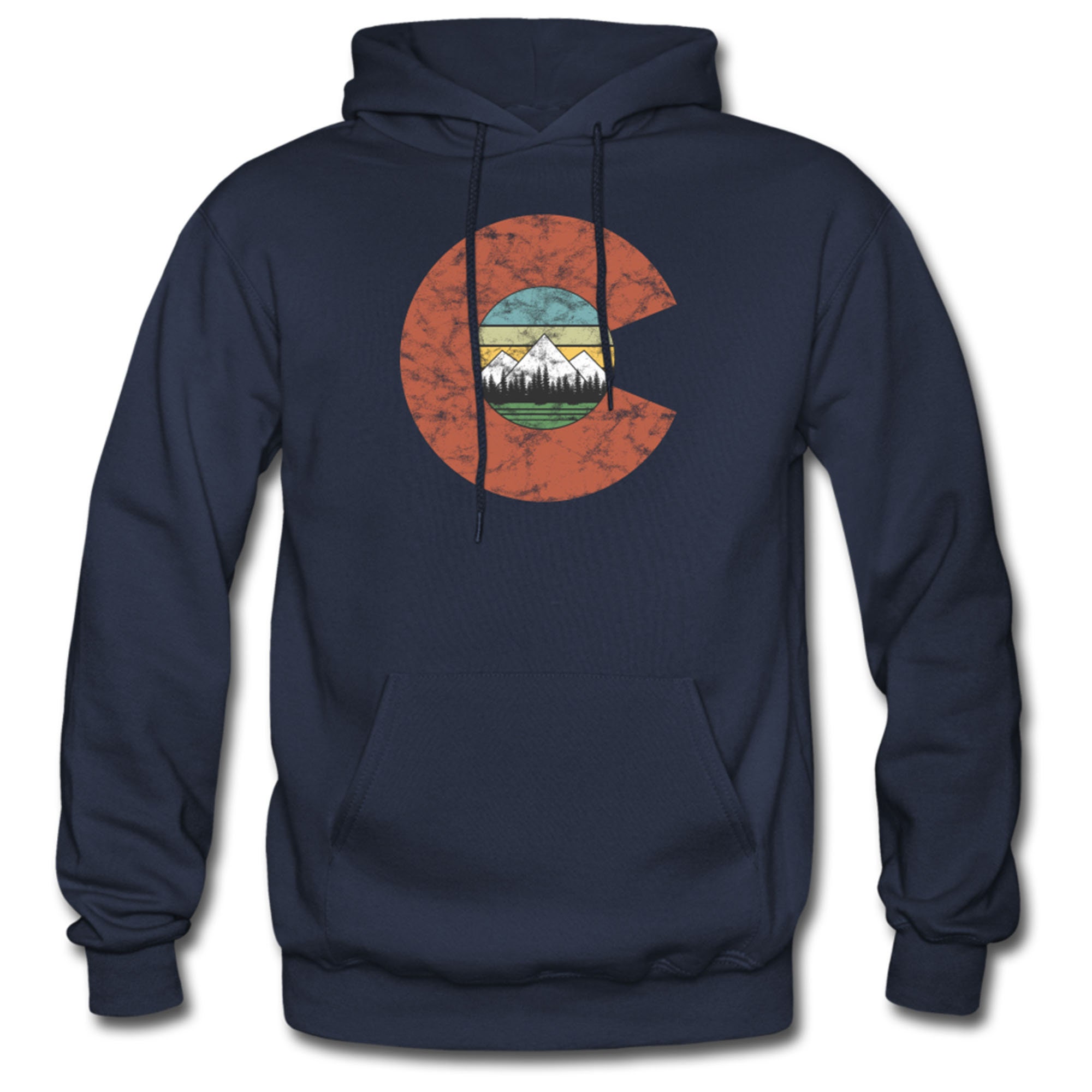 Felpa con cappuccio unisex retrò Colorado, felpa con cappuccio Colorado ...