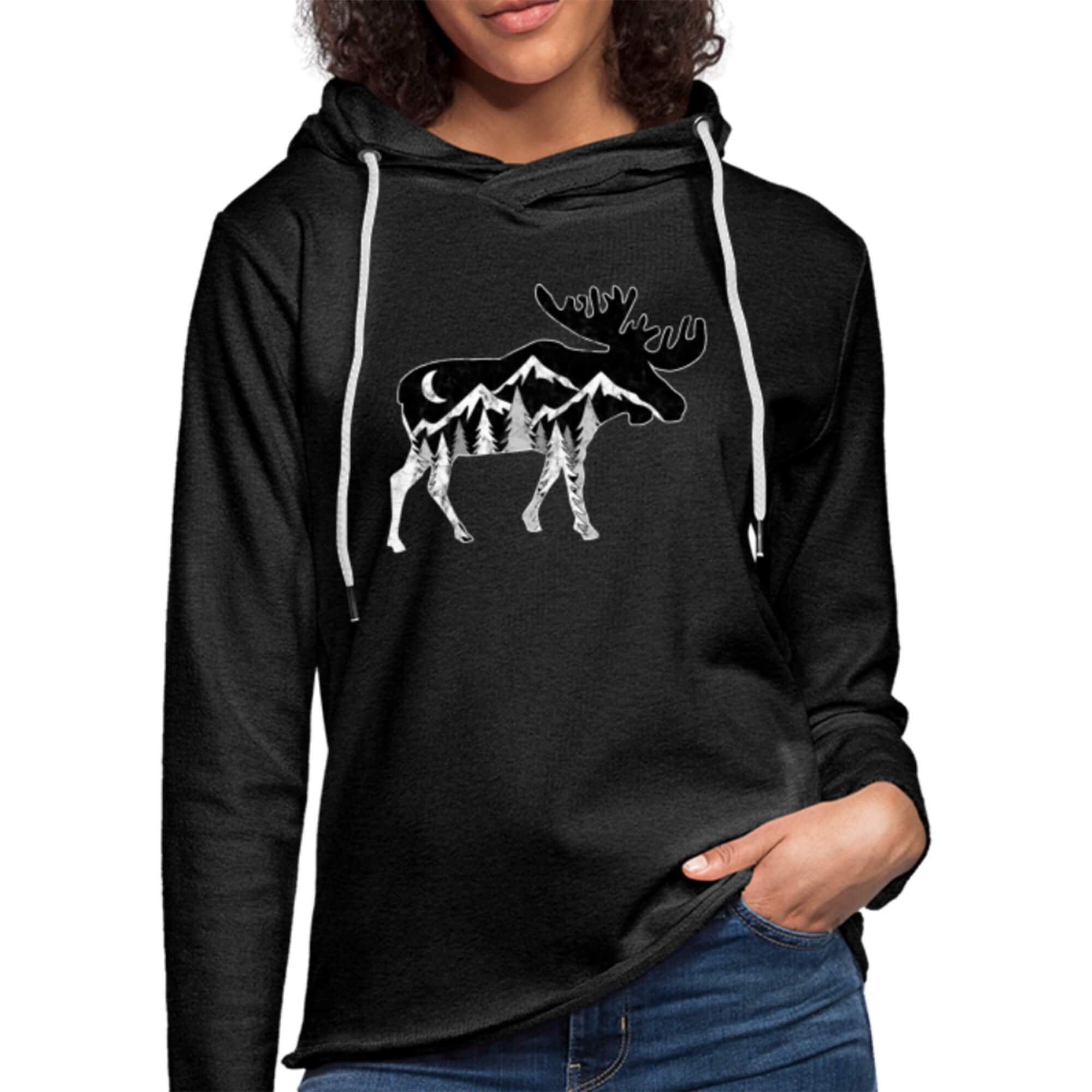 Moose and Mountains Lightweight Hoodie, Nature Lover Gift - Etsy