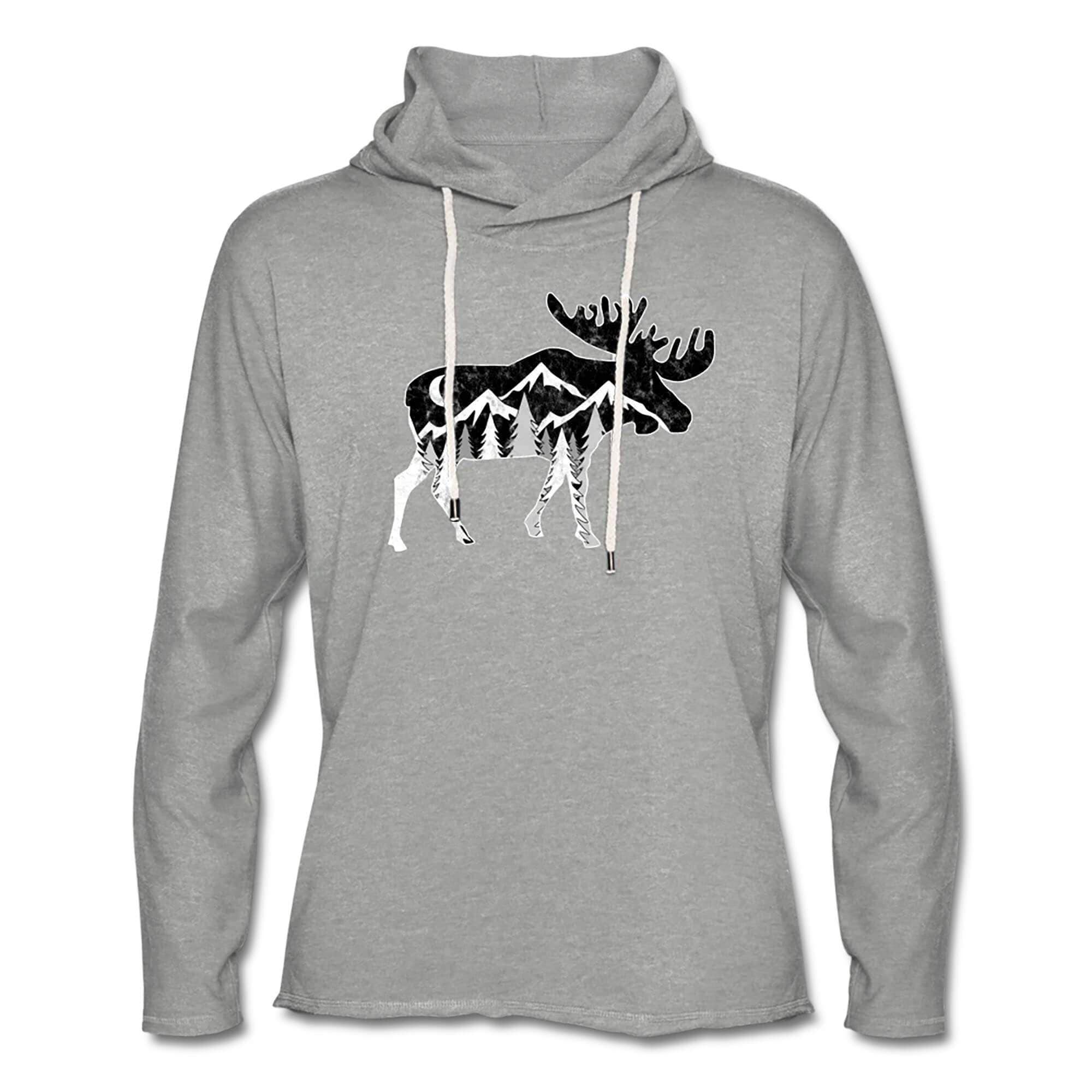 Moose and Mountains Lightweight Hoodie, Nature Lover Gift - Etsy