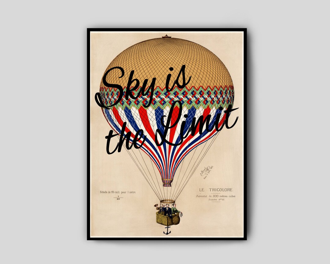 Sky is the Limit - Inspiration Quotation Poster - Home Decor Wall Art ...