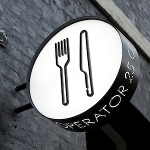 Custom Double Sided Shop Sign, Circle Custom Sign, Wall Hanging Sign ...