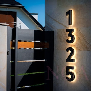 Modern Backlit LED House Number Sign,outdoor Front Door Signs ...