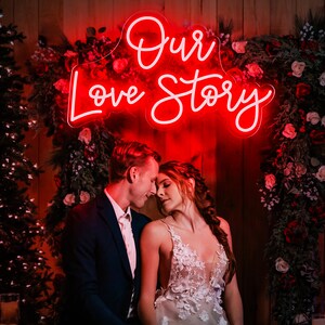 Our Love Story Wedding Neon Sign,wedding Neon Signs , Wedding Backdrop ...