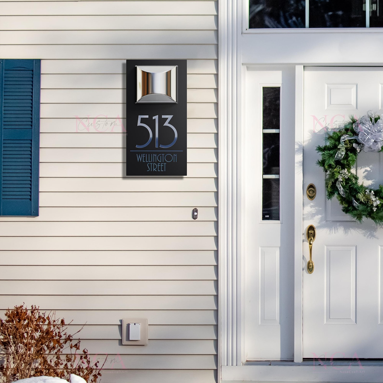 Solar Illuminated House Sign - Custom Outdoor Address Numbers Plaque ...
