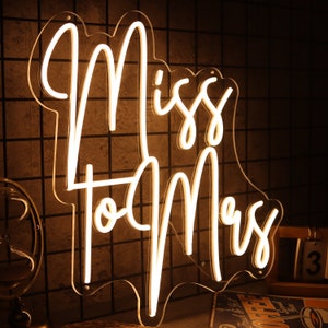 Miss to Mrs Neon Sign,miss to Mrs Neon Sign for Wedding Wall Decor ...