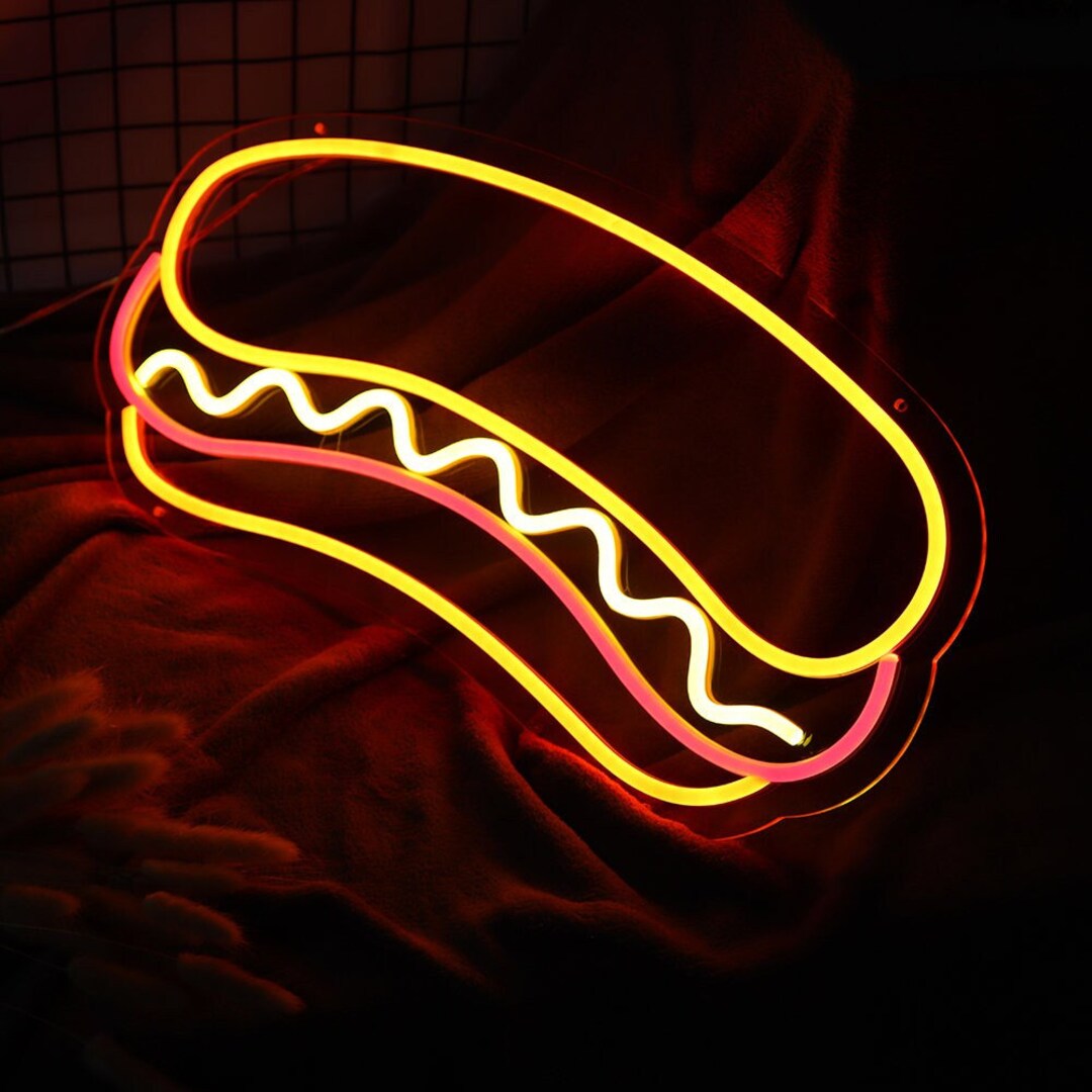 Hot Dog Neon Sign, Street Food Led Lights, Fast Food Led Neon, Custom ...