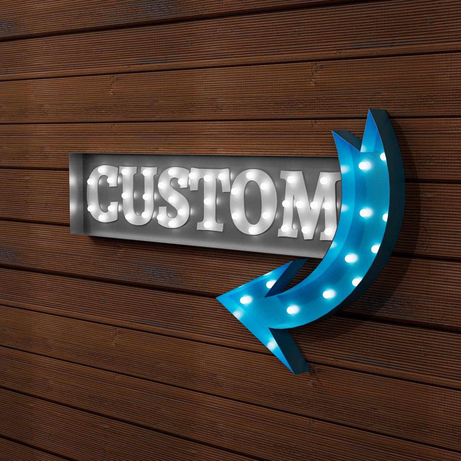 LED Light up Arrow Sign - Custom Metal Marquee Directional Sign ...