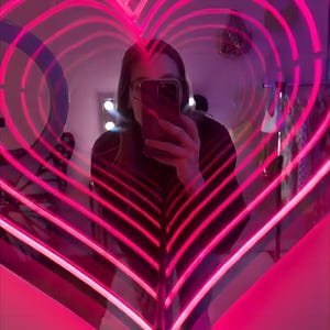 Custom Heart Infinity Mirror Neon Sign Heart Neon Sign Neon Sign Wall ...