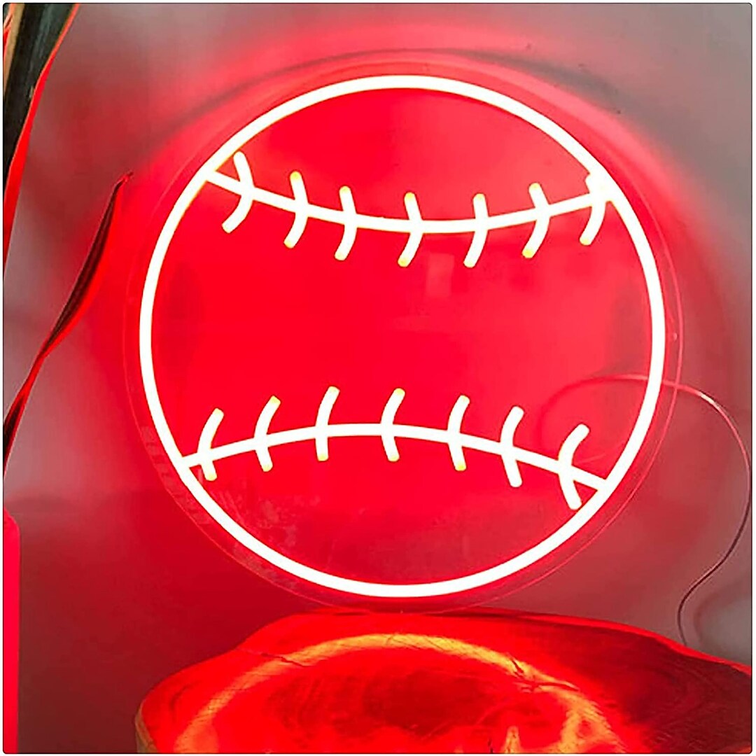 Baseball Neon Sign, Art Wall Light Background Wall Decor for Boy's Room ...