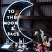 To the Moon and Back Neon Sign, Moon Decor Neon Light, Gold Mirror Moon ...