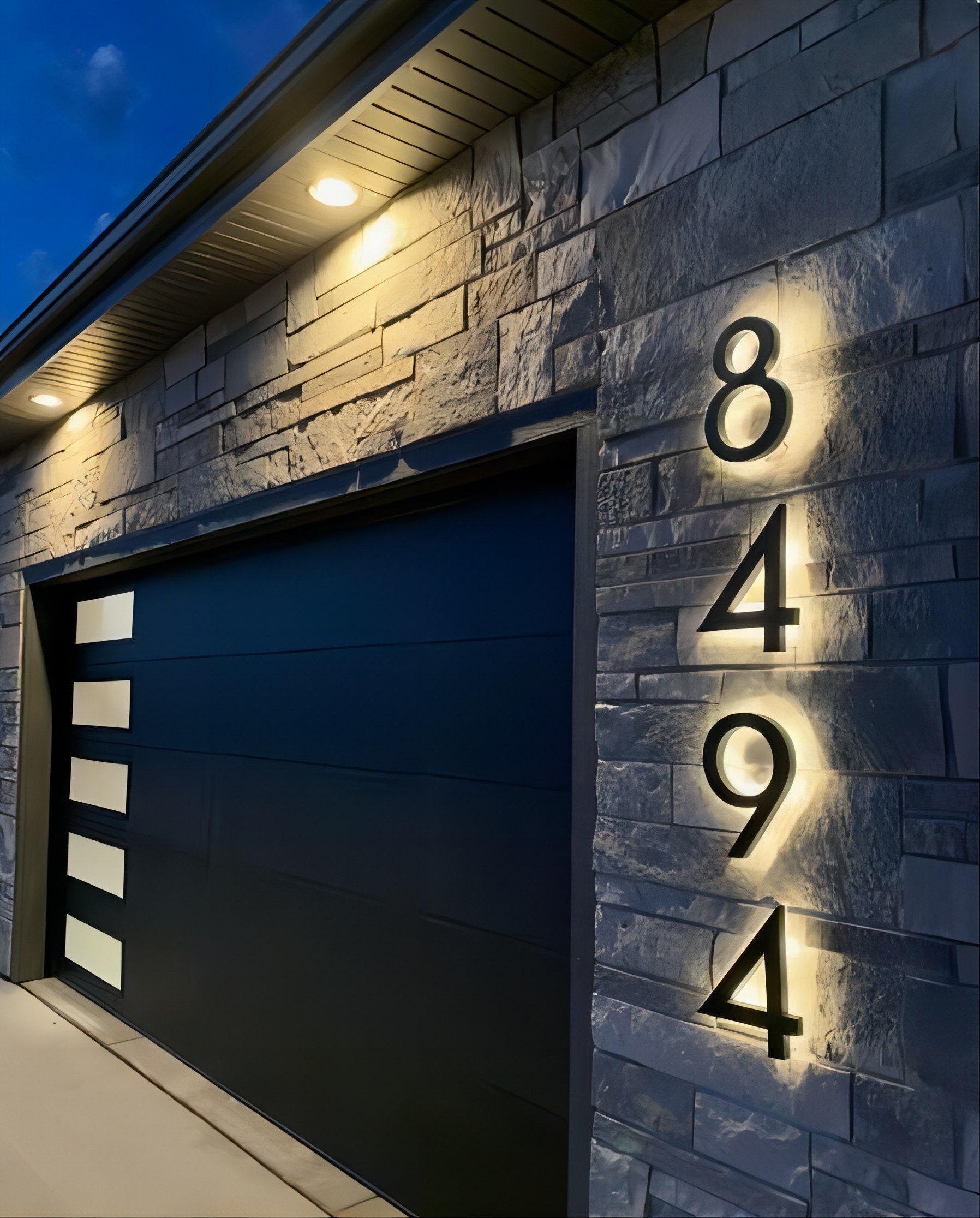 Custom Solar Powered House Numbers - Modern Glowing Address Sign ...