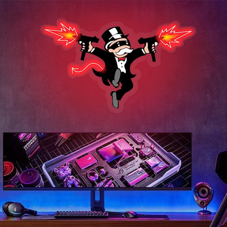 Monopoly Neon Sign, Themed Led Neon Light, Custom Bar Signs Wall Art ...