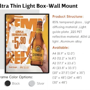 Custom Led Menu Light Box,light Menu Box,ultra-thin LED Light Box,movie ...