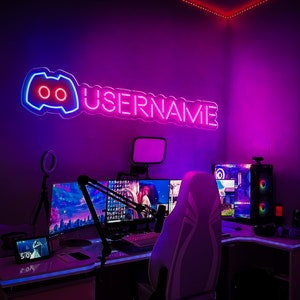 Custom Neon Sign Gamer Tag for Twitch Instagram Facebook Tktok Tag Game ...