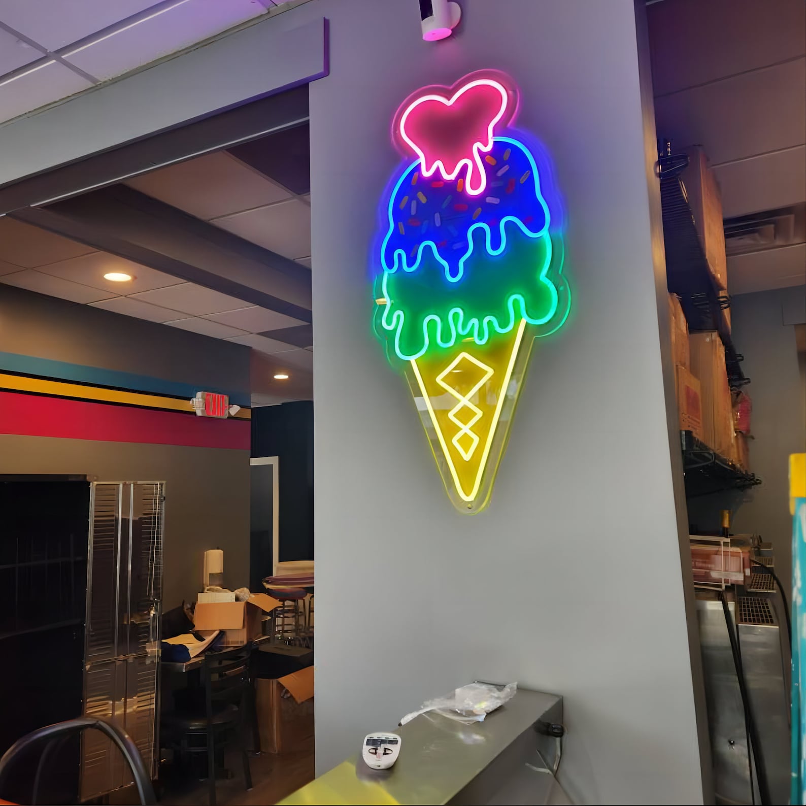 Ice Cream Neon Sign|melted Ice Cream Neon Light|restaurant Neon Sign ...