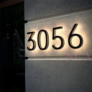 Modern Decor Metal House Number Sign|personalized LED Address Number ...