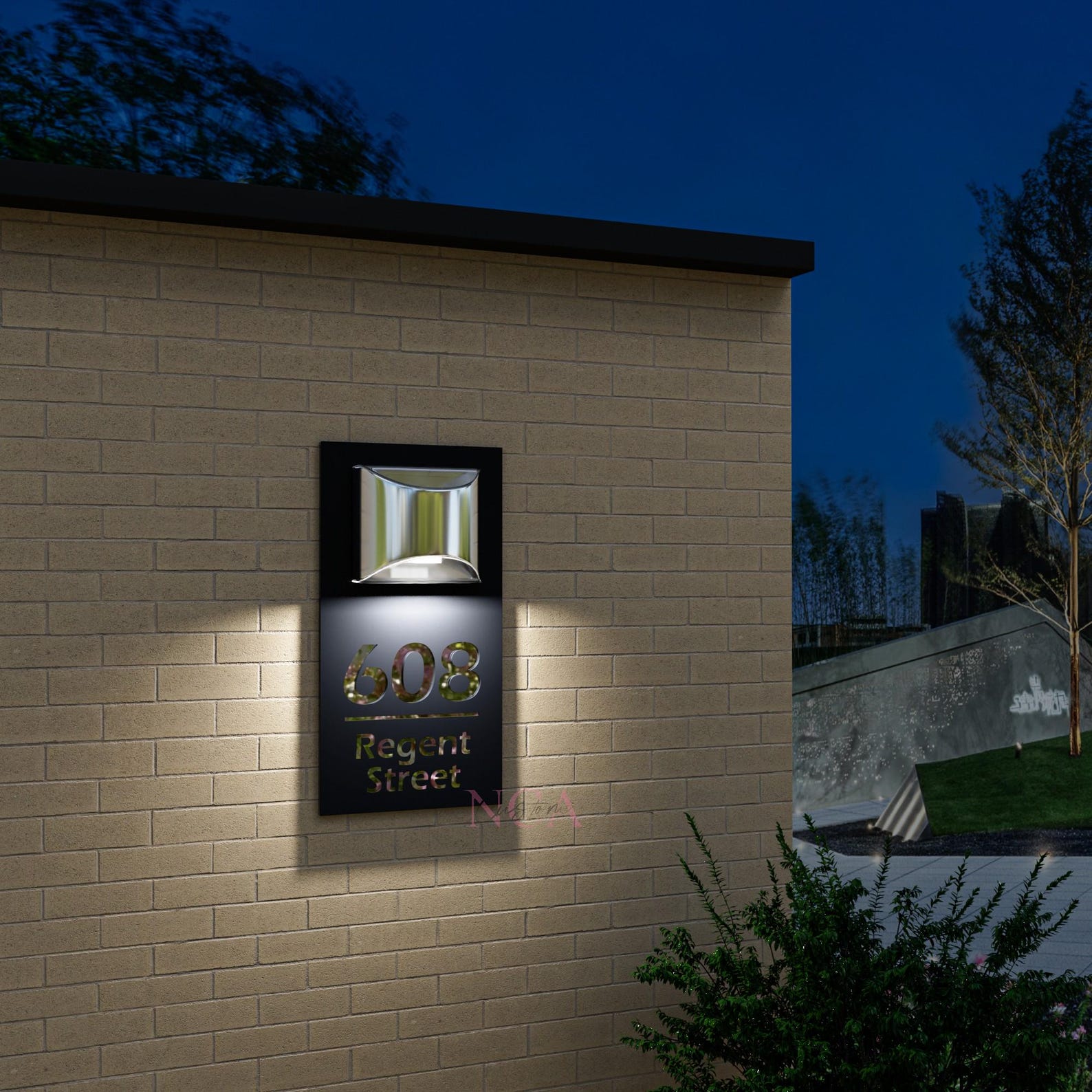 Solar Illuminated House Sign - Custom Outdoor Address Numbers Plaque ...