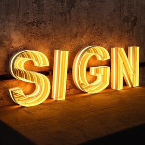 Infinity Mirror Personalized Sign With Track Channel Letters&number for ...