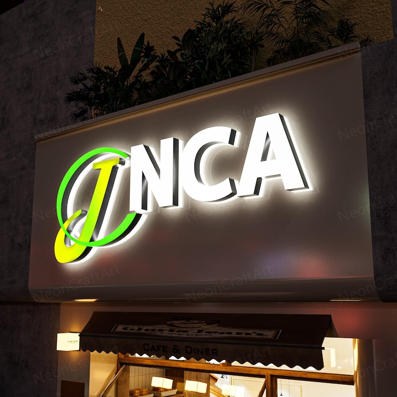 Custom LED Business Sign – 3D Illuminated Front & Backlit Letters ...