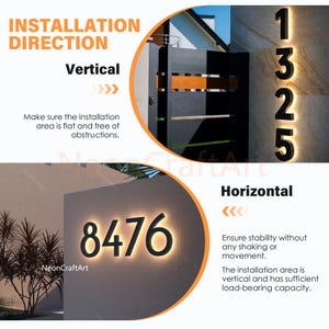 Custom Home Number Sign,house Number Sign, LED Backlit House Numbers ...