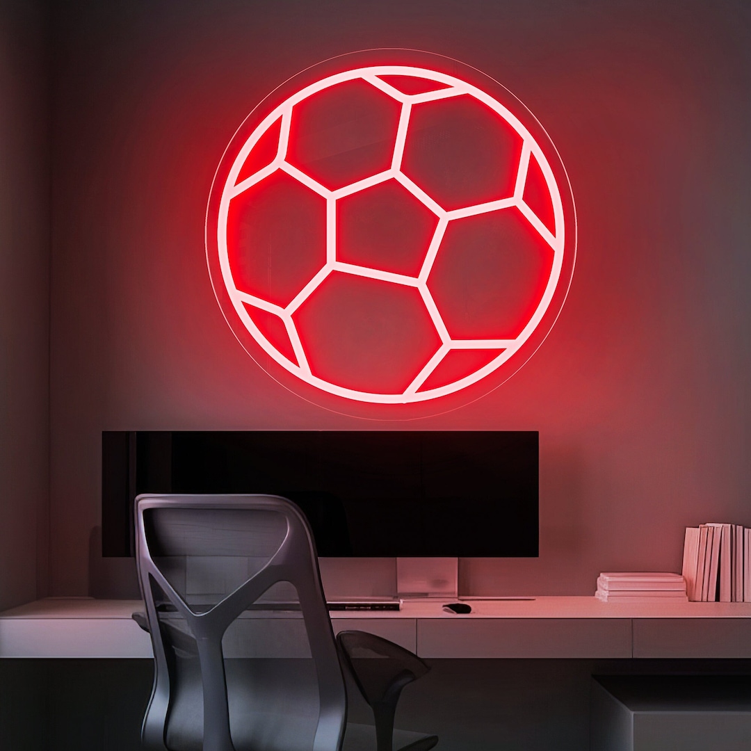 Soccer Neon Sign for Bedroom Neon Soccer Ball Sign Soccer Neon Light ...