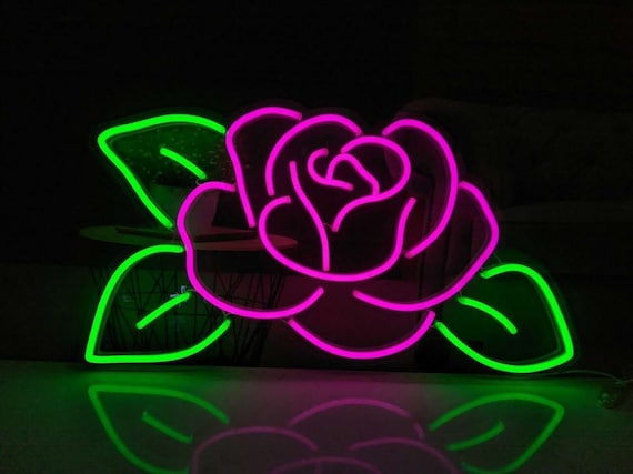 Rose Neon Sign Custom Neon Sign for Bedroom Home Wall Decor - Etsy