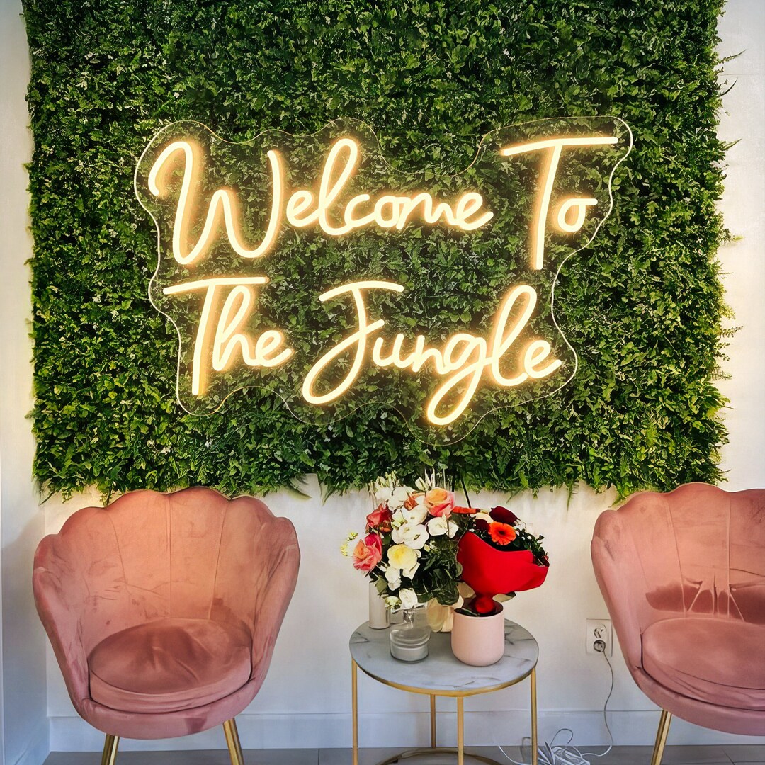 Welcome to the Jungle Neon Sign, Custom Light Sign for Bedroom Home ...