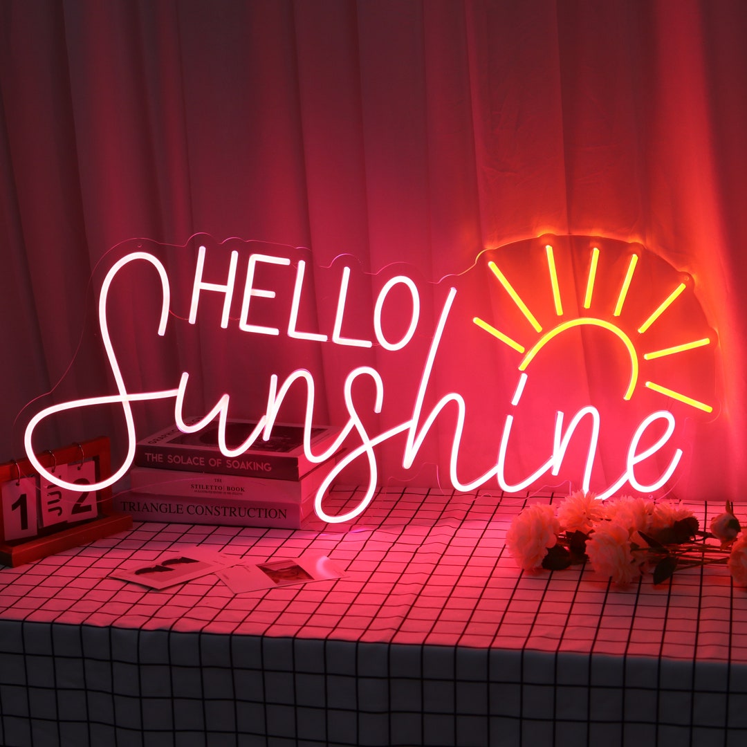 Hello Sunshine Neon Sign, Led Light Sign, Neon Signs Bedroom, Kids Room ...