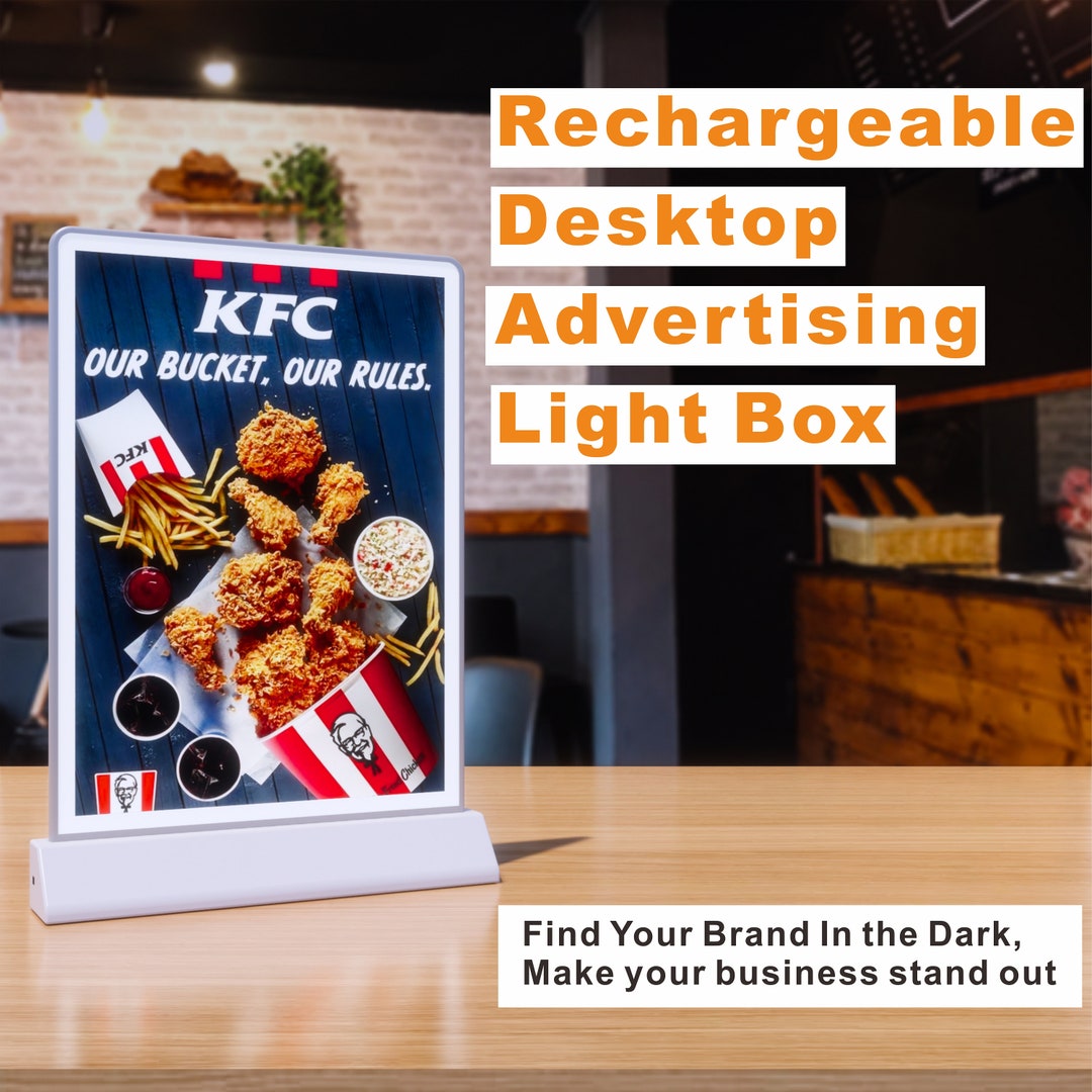 Custom Desktop LED Light Box Poster Frame, Custom Restaurant Desktop ...