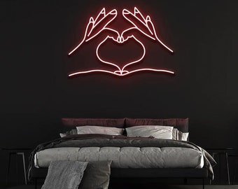 Heart Hand Neon Sign - Etsy