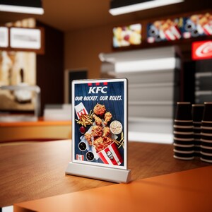 Custom Desktop LED Light Box Poster Frame, Custom Restaurant Desktop ...