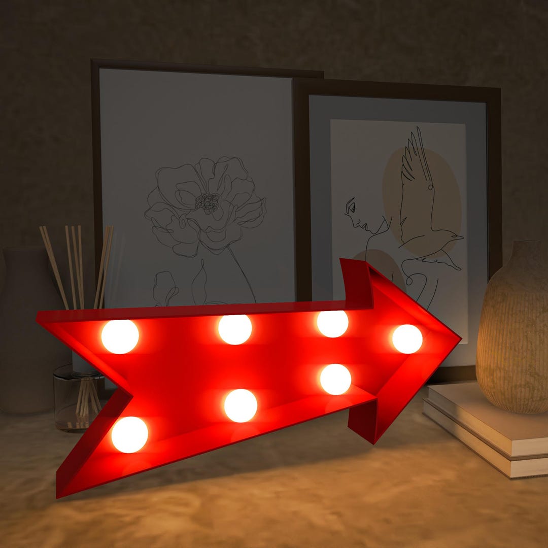 Custom Metal Red Arrow Light ,arrow Sign Marquee Signs, Arrow Sign Home ...